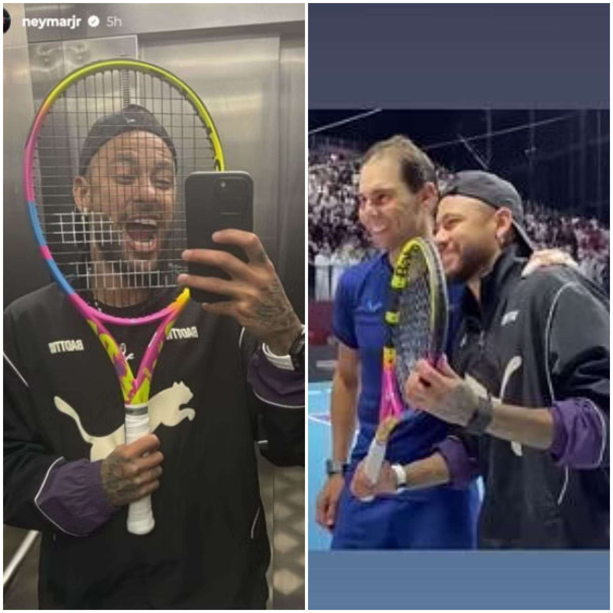 WATCH: Rafael Nadal gifts racket to Neymar Jr; Brazilian soccer icon ...